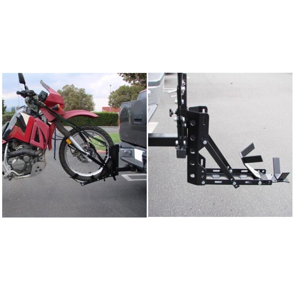 800lb Motorcycle Scooter Carrier 2" Tow Receiver Trailer Hauler Hitch ...