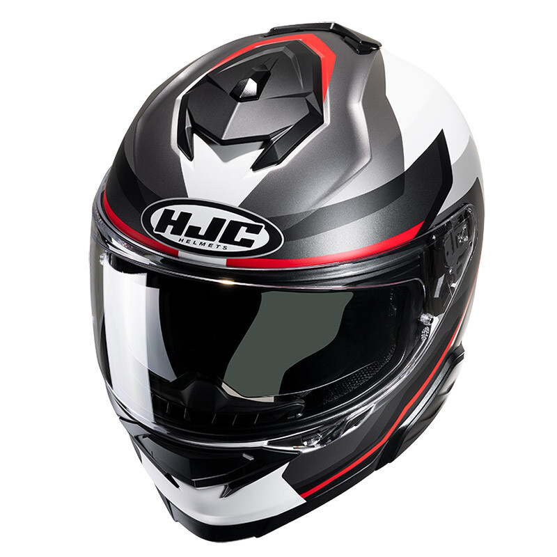 Full Face Motorcycle Helmet HJC I71 NIOR MC1 White Black Red Size XS | eBay