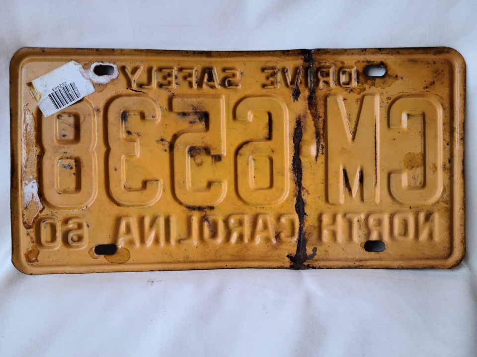 Vintage 1960 North Carolina Drive Safely License Plate 1021 | eBay