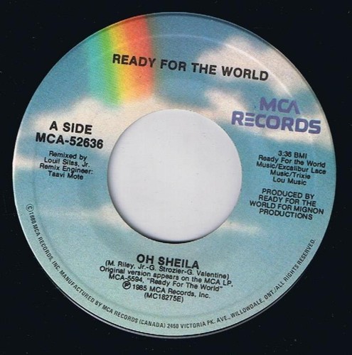 Ready For The World Oh Sheila 45 rpm I'm The One Who Loves You Canadian ...