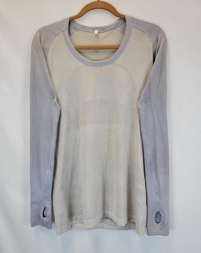 Lululemon Swiftly Tech Long Sleeve Purple/Cream Heathered Slate Running ...