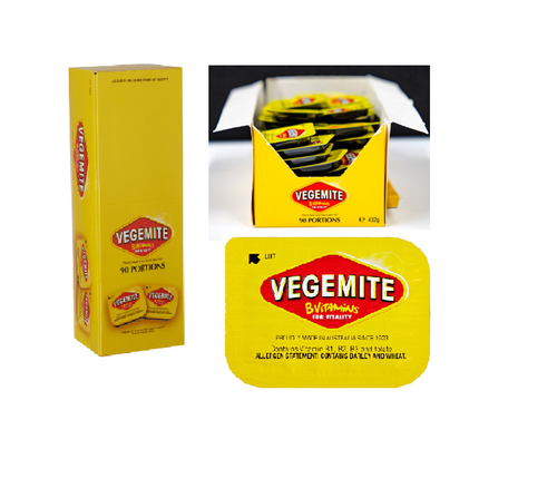 90 X Vegemite Portions - Australian spread small travel serve sachet ...
