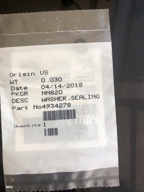 CUMMINS SEALING WASHER 4934278 for sale online | eBay