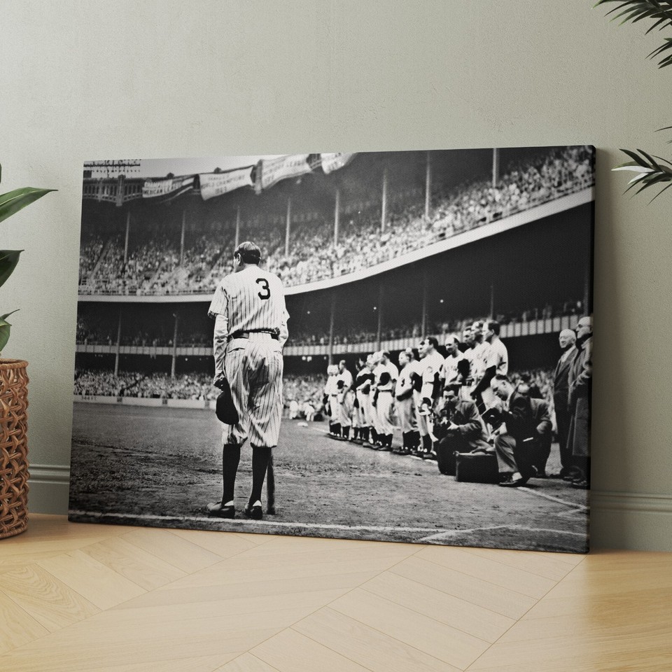 Babe Ruth Last Game 1920s Baseball New York Yankees MLB Canvas Wall Art ...