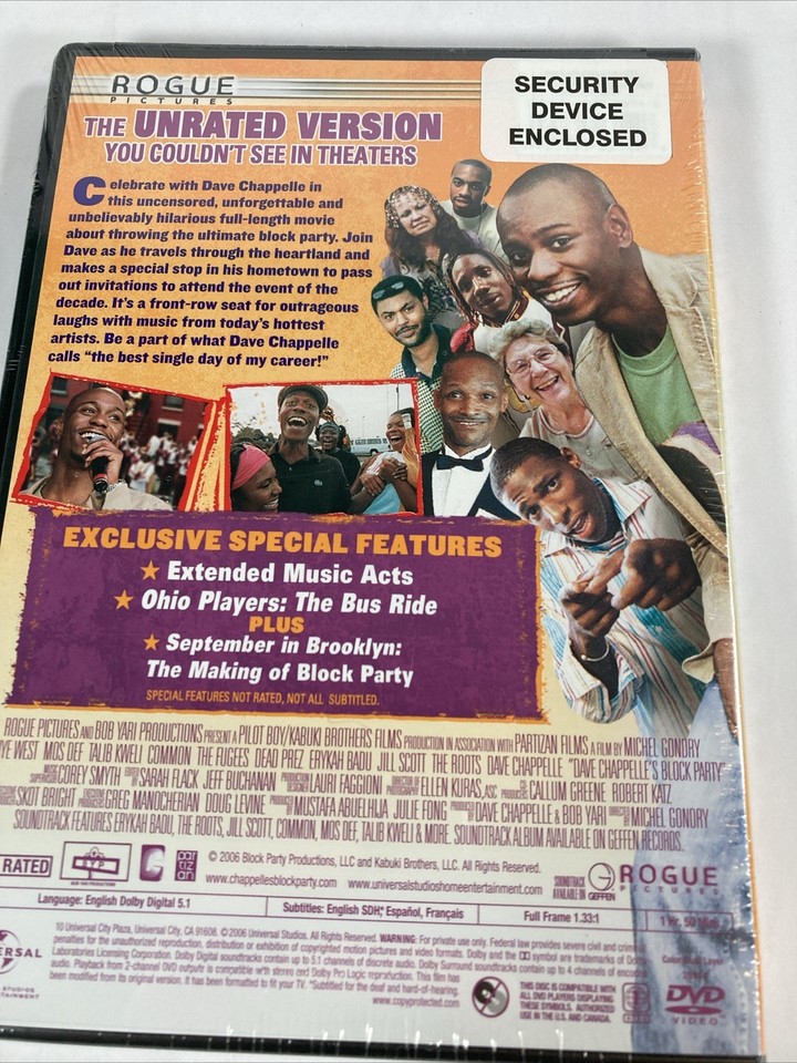 DAVE CHAPPELLE'S BLOCK PARTY (DVD) NEW FACTORY SEALED 25193031327| eBay