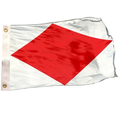 EDER SIGNAL CODE NAUTICAL FLAG Letter F FOXTROT 2'X2' Size 3 ICOS Brass ...