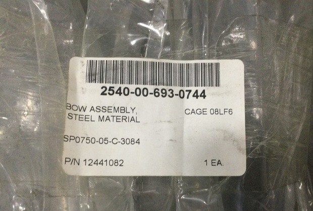MILITARY M101A2 M105A2 TRAILER CARGO COVER BOW GREEN 12441082-1 2540-00 ...