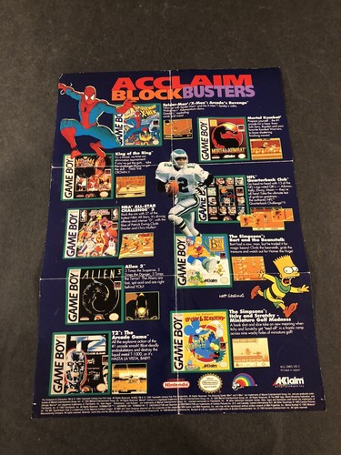 Nintendo Snes Gameboy Poster Insert Acl-Dmg-us-2 Bart And The Beanstalk ...