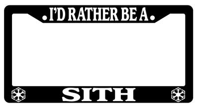 Black License Plate Frame I'D RATHER BE A SITH(LOGOS) Auto Accessory 81 ...
