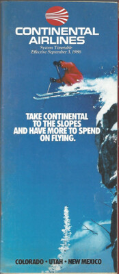 Continental Airlines system timetable 9/3/86 [308CO] Buy 4+ save 25% | eBay
