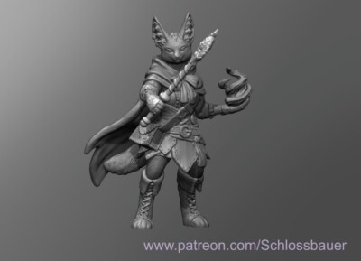 Fennec Fox Fire Mage Adventurer NPC 28mm Scale DND D&D Tabletop ...