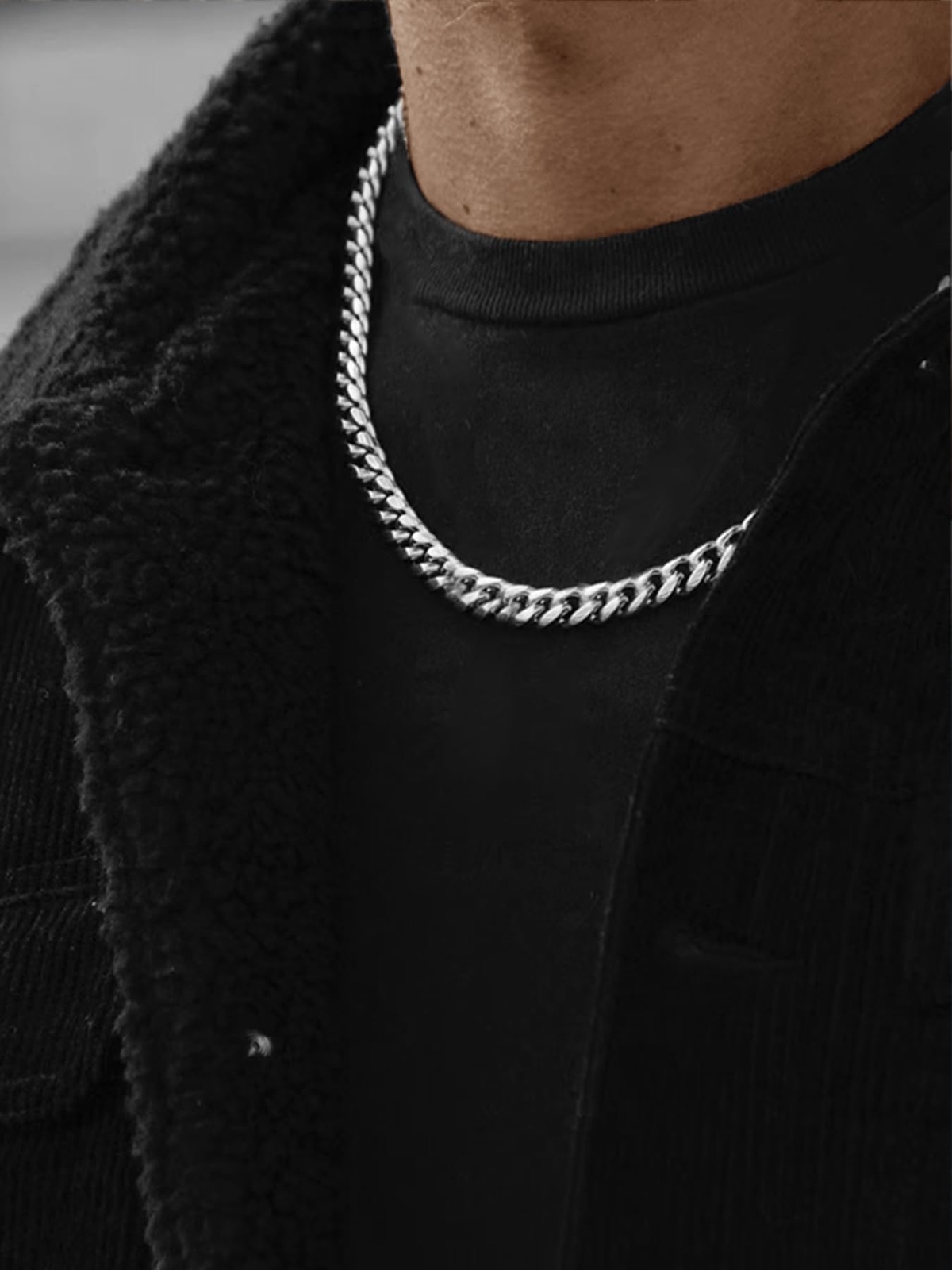 Hip Hop Cuban Chain Stainless Steel Neck Chains for Men Curb Necklace ...