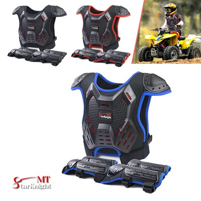 Kids Motorcycle Riding Protective Gear Motocross Armor Suit Knee Chest ...