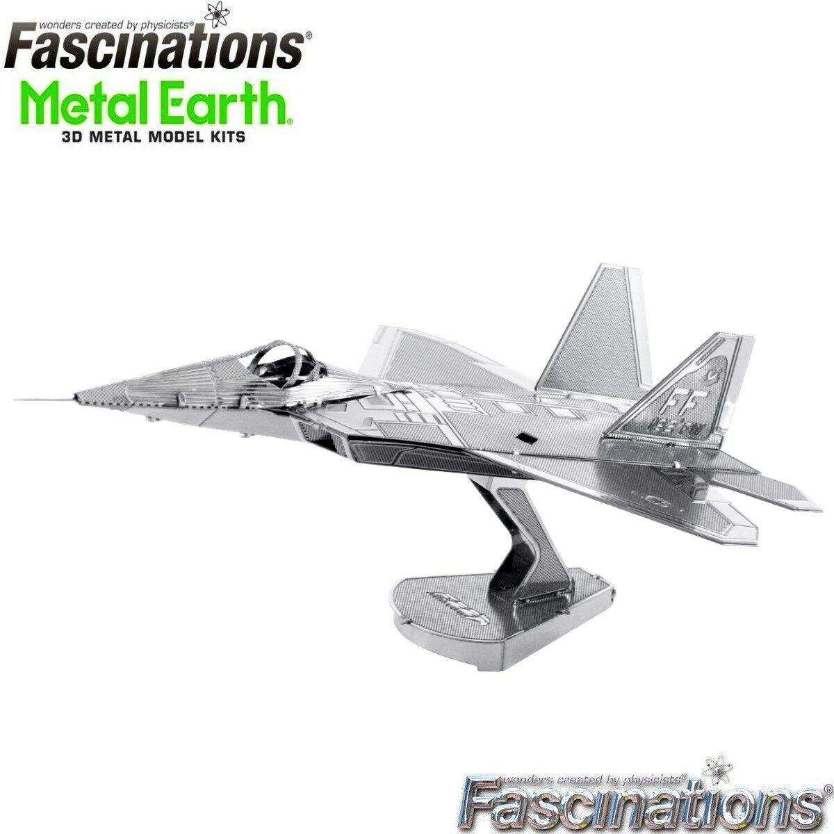 Metal Earth F-22 Raptor Aircraft 3D Laser Cut DIY Model Hobby Building ...