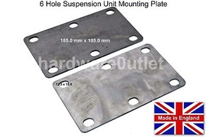 1 Pair 6 Hole SUSPENSION Unit Mounting Plates 185 x 105 mm Slotted ...