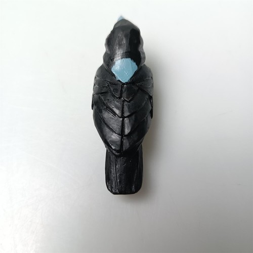 Black Bird Crow Figurine Statue Sculpture Art Miniature Decor Small ...
