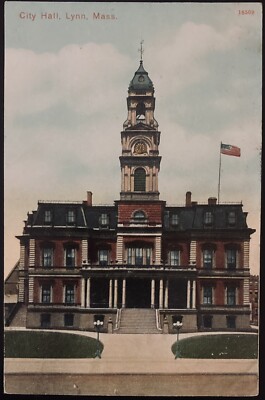 LYNN, MASS. C.1910 PC.(M92)~VIEW OF LYNN CITY HALL | eBay