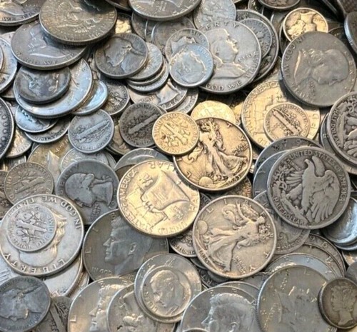90% SILVER US COINS LOT UNC OLD SALE LOT BU ESTATE Pre 1964 BULLION BAR ...