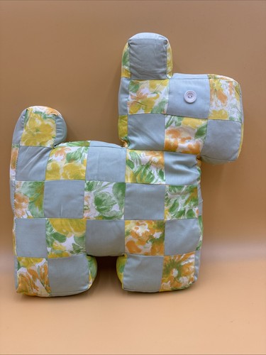 Vtg Patchwork Plush Scottie Dog- Handmade Quilted Stuffed Animal 16”x15 ...