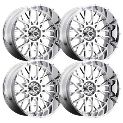(Set-4) Vision Offroad 412 Rocker 20x10 6x5.5 6x139.7 -25mm Chrome ...