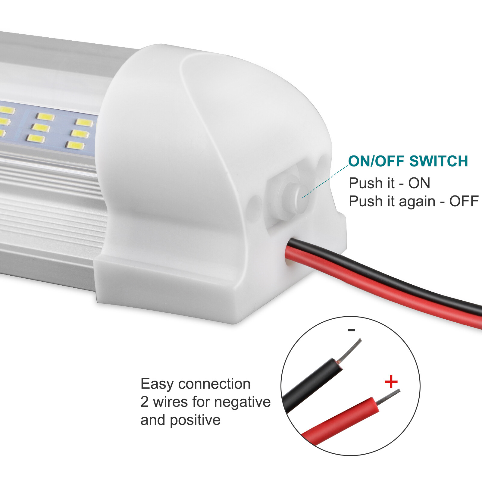 2Pcs 12V 108 LED RV Ceiling Dome Light Bar Interior Lighting for ...