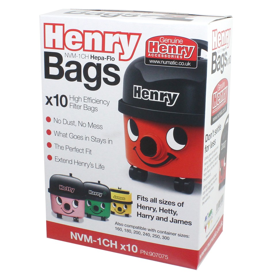 10 Genuine NUMATIC Vacuum Cleaner Bag HENRY Bags Micro HVR200M-22 Turbo ...