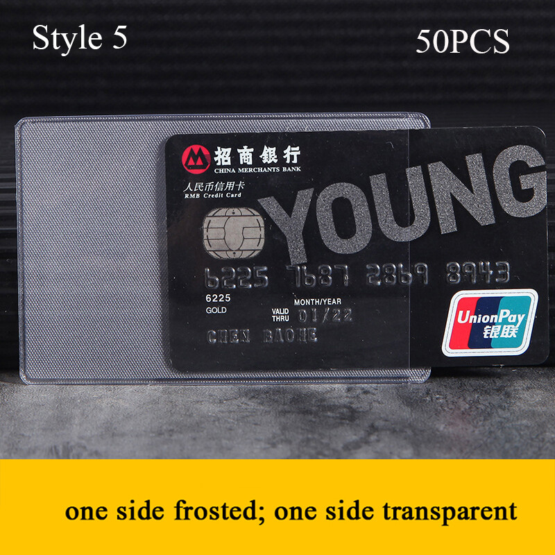 50Pcs Transparent Pvc Card Cover Plastic Credit Cards Case Id Card ...