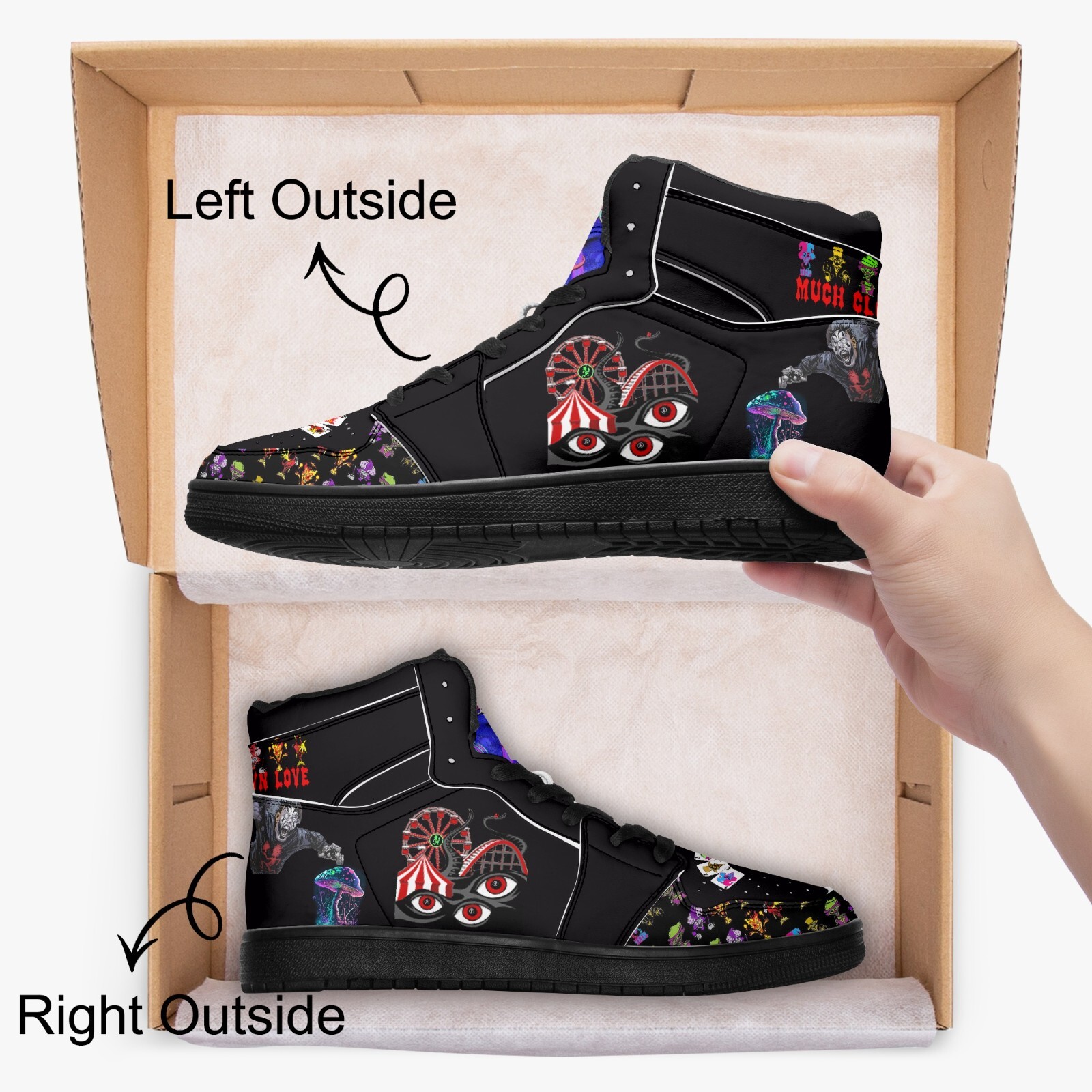 ICP Dark Carnival Unisex Juggalo Sneakers Custom made kicks Clown Shoes ...