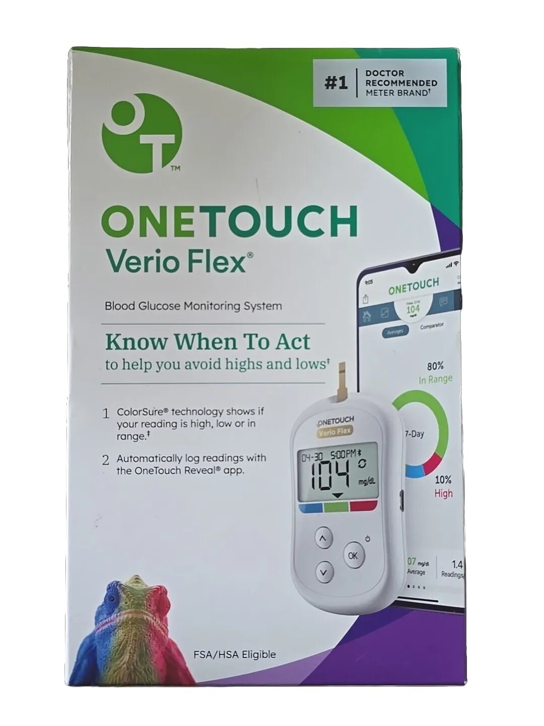 OneTouch Verio Flex Meter Blood Glucose Monitoring System for sale ...