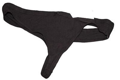 NWT LADIES 2X (19) BLACK RIBBED LOOKING THONG SKU 1000000187 | eBay