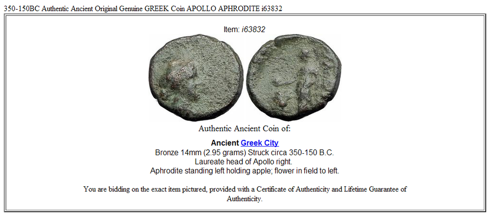 350-150BC Authentic Ancient Original Genuine GREEK Coin APOLLO ...