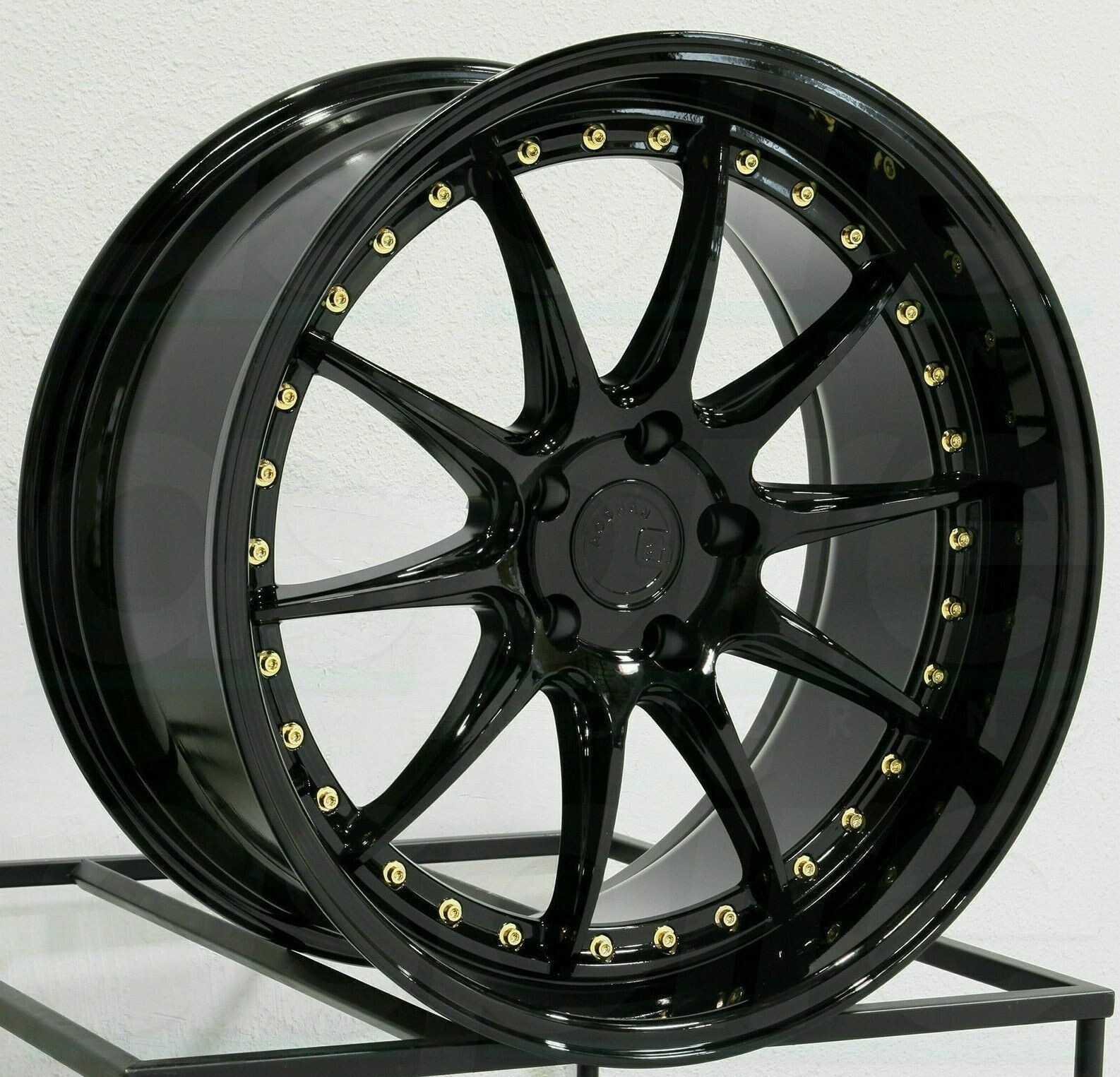 19" AodHan DS07 Wheels 19x9.5 +22 / 19x11 +22 5x114.3 Gloss Black Rims ...