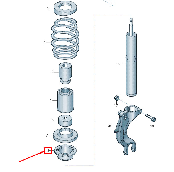 NEU AUDI Q5 80A VORDERACHSE UNTERSCHRAUBSFEDER ISOLATOR 4M0412103A ...