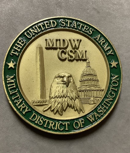 UNITED STATES ARMY MILITARY DISTRICT OF WASHINGTON CSM CHALLENGE COIN ...