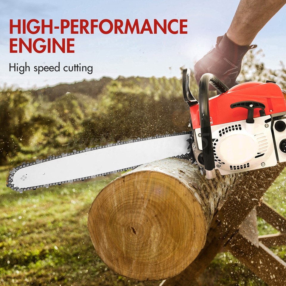 2-Stroke Gasoline Chainsaw 52 CC 20" Bar Power Engine Wood Cutting Gas ...
