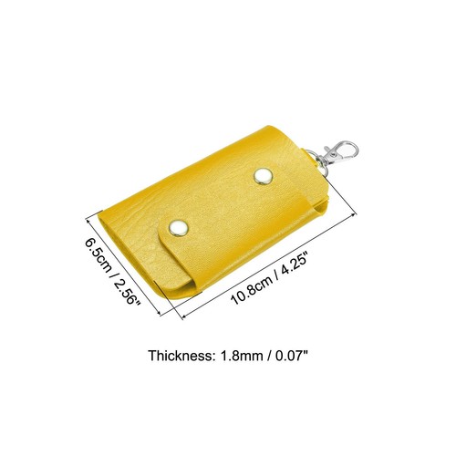 Key Case Cover, 1 Pack PU Leather 6 Keychain Holder Key Sleeve, Yellow ...