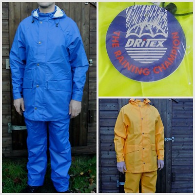 FAITHFUL DRITEX PU COATED WATERPROOF JACKET TROUSER RAIN WORK RUBBER ...