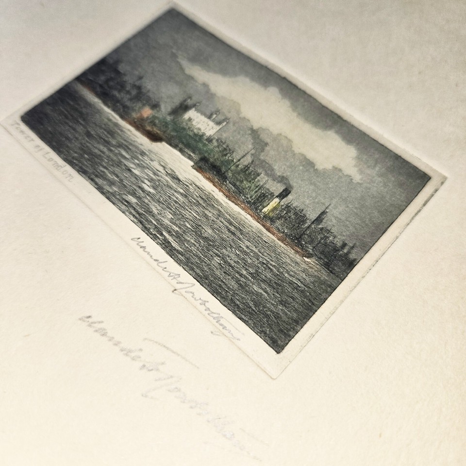 Claude Rowbotham Original Etching Print - The Tower of London - Signed ...