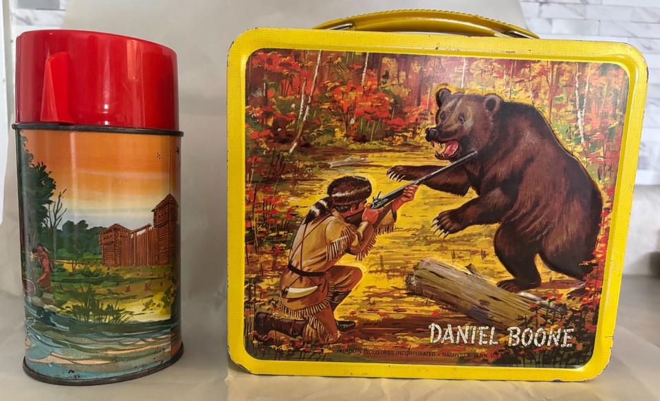 VINTAGE 1965 DANIEL BOONE Metal Lunch Box & Thermos | eBay