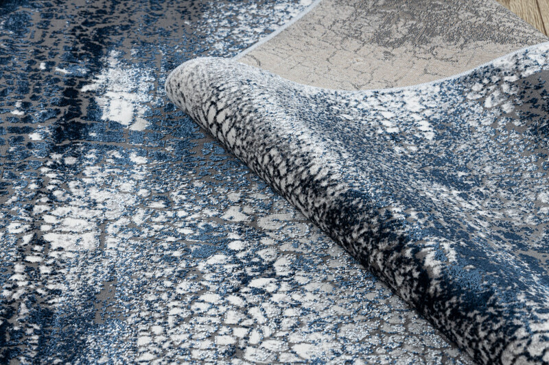 Modern Designer cheap Rug DE LUXE structural abstract CREAM / NAVY High ...