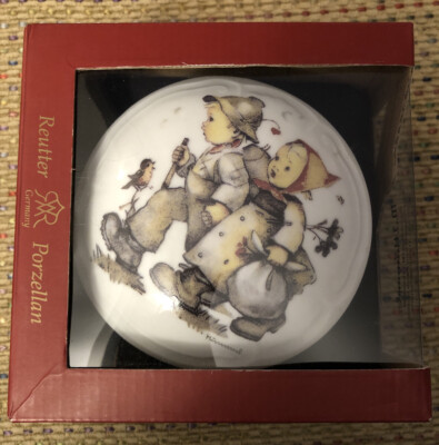 MJ Hummel Boy Girl Porcelain Box Reutter Porzellan Germany Goebel NEW ...