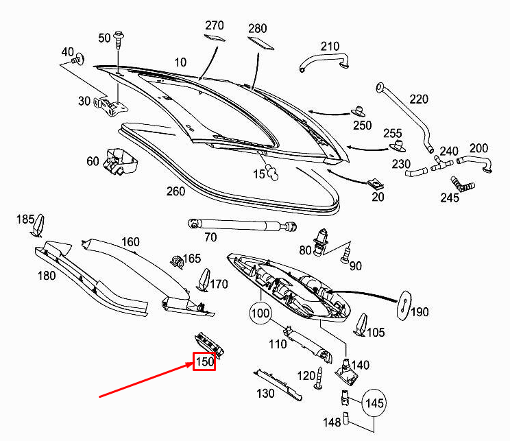 Mercedes-Benz GLC Coupe C253 300 De Rear Left Interior Light ...