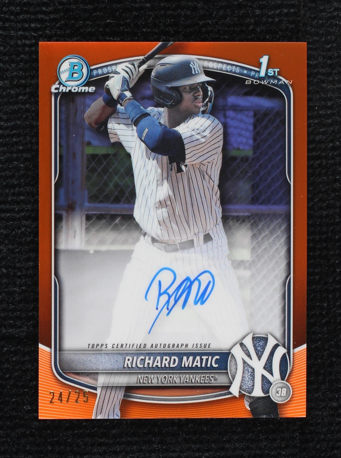 2025 Bowman - Chrome Prospect Autographs Richard Matic #CPA-RM Orange ...