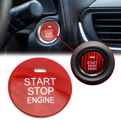 Red Real Carbon Fiber Keyless Engine Push Start Button For Mazda 3 6 CX ...