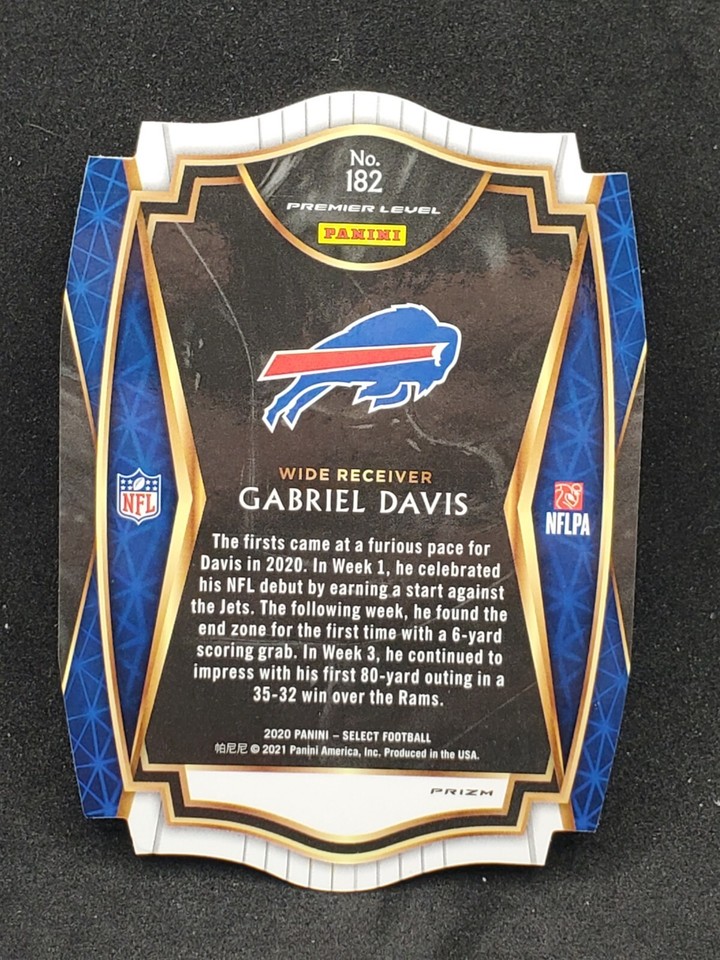 2020 Select Gabriel Davis RC Premier Level Red Prizm Die Cut Bills ...
