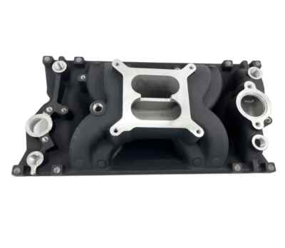 Black SBC 283 307 350 327 Dual Plane Aluminum INTAKE MANIFOLD | eBay
