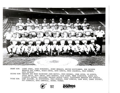 1972 SAN DIEGO PADRES 8X10 TEAM PHOTO ROBERTS BLEFARY BASEBALL ...