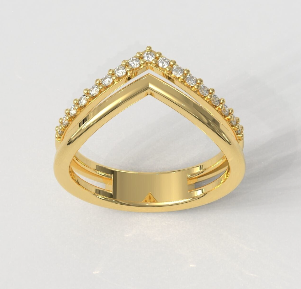 925 Silver CZ Diamond V Ring,Chevron Ring,Christmas Gift,Valentine's Day Gift | eBay
