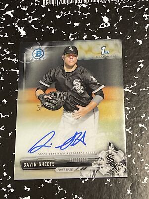 GAVIN SHEETS 2017 BOWMAN DRAFT 1ST CHROME PROSPECT AUTO AUTOGRAPH WHITE ...