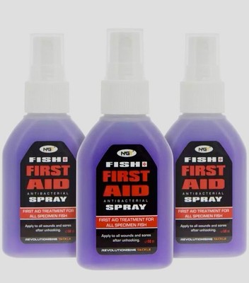3 x Fish Aid Spray Antiseptic First Aid Antibacterial 50ml NGT Carp ...